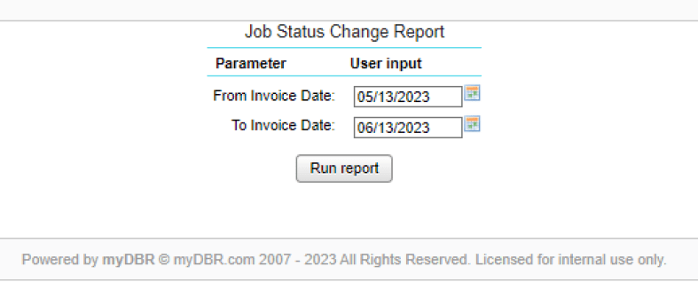 Job Status Change Report