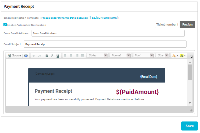 Payment Receipt Email